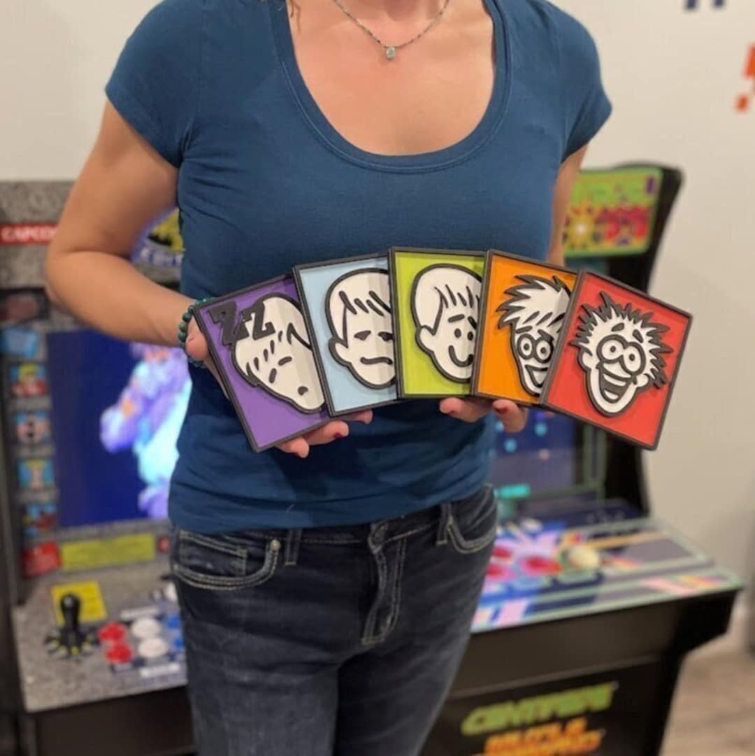 Gamepro Magazine Review Faces Coasters Set, Custom 3D Printed Retro ...