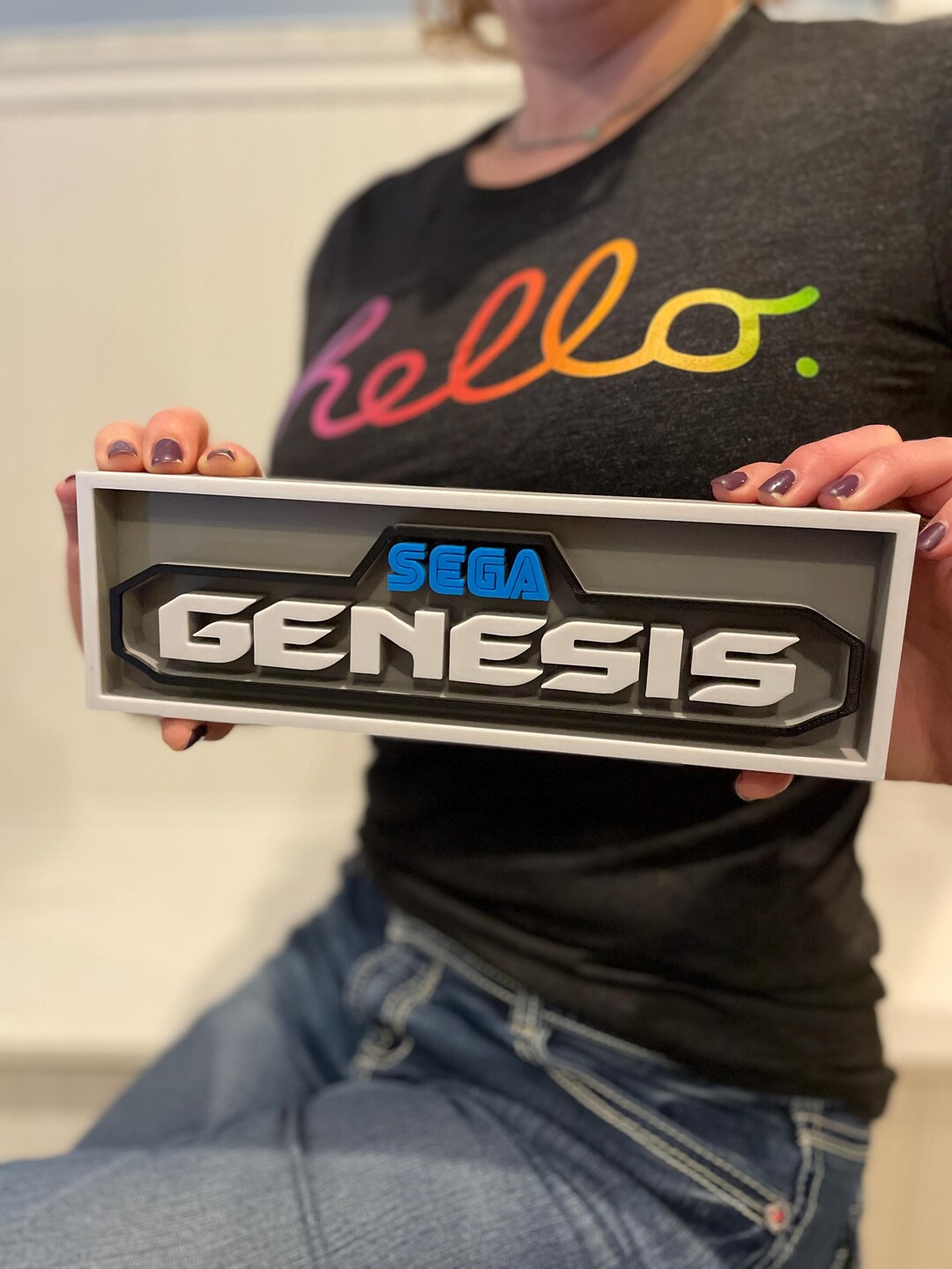 SEGA GENESIS 3D Printed Game Console Placard, Retro Gaming Console Sign ...