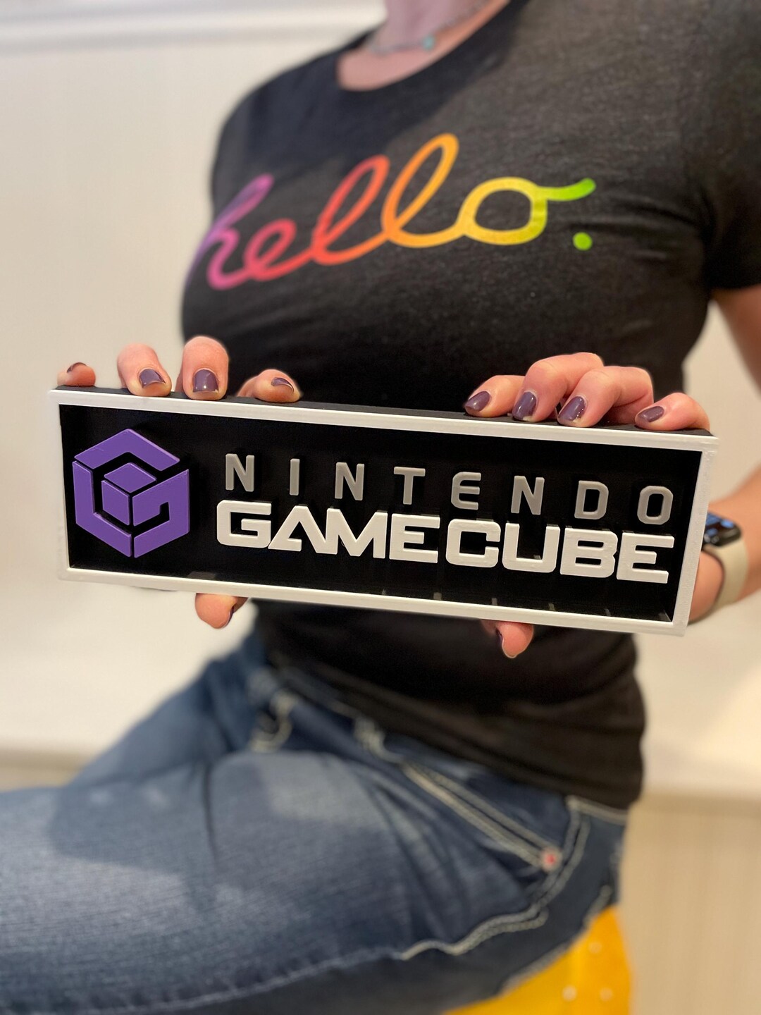 NINTENDO GAMECUBE 3D Printed Game Console Placard, Retro Gaming Console ...