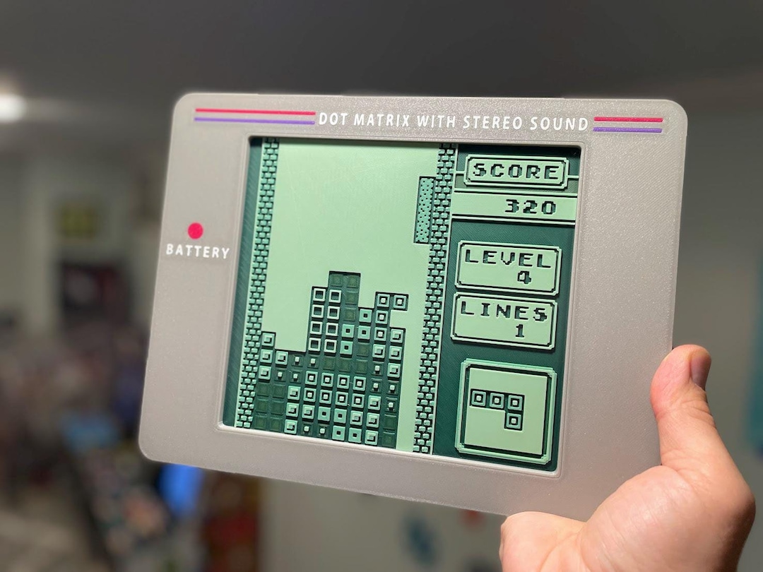 TETRIS Gameboy 3D Printed Texture Relief Artwork, In-game Diorama Photo ...