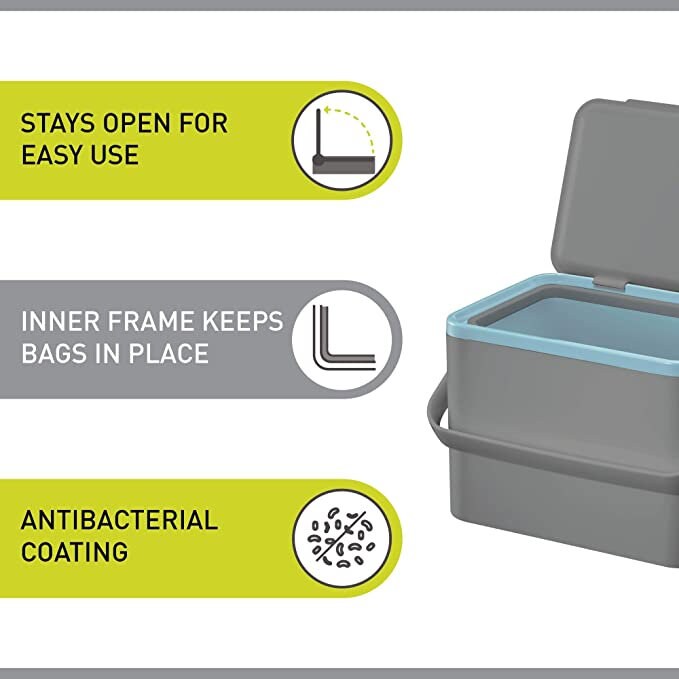 EKO - Deco Food Waste Caddy - Countertop Bin for Compostable Waste ...