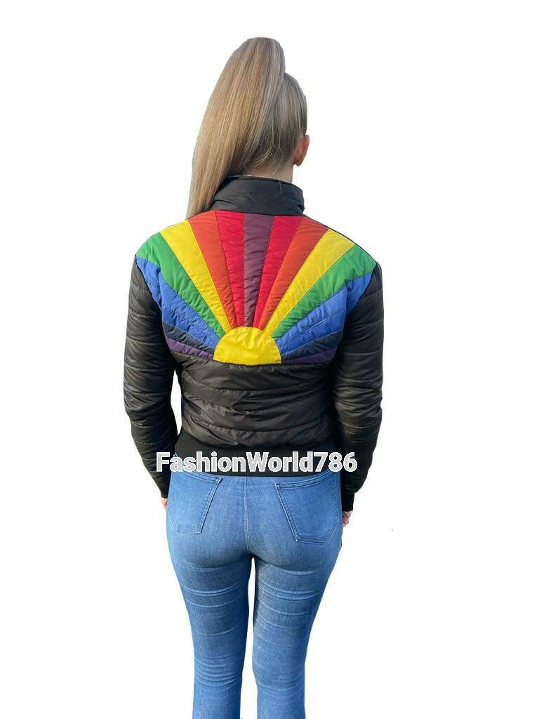 Rainbow Puffer Jacket - Etsy