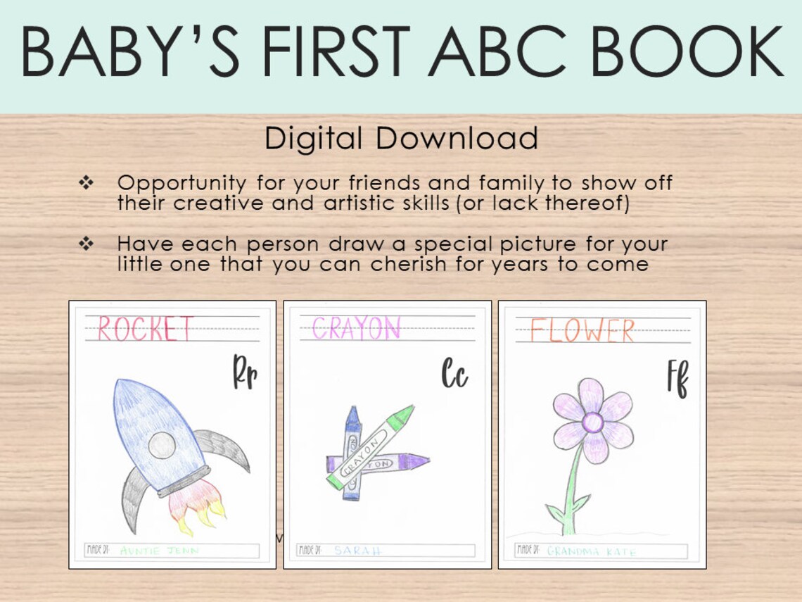 Baby's First ABC Book Print & Color! - Etsy