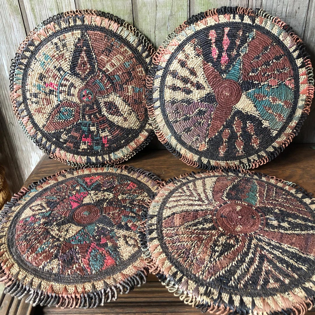 Vintage Woven African Hausa Tribal Flat Baskets - Etsy