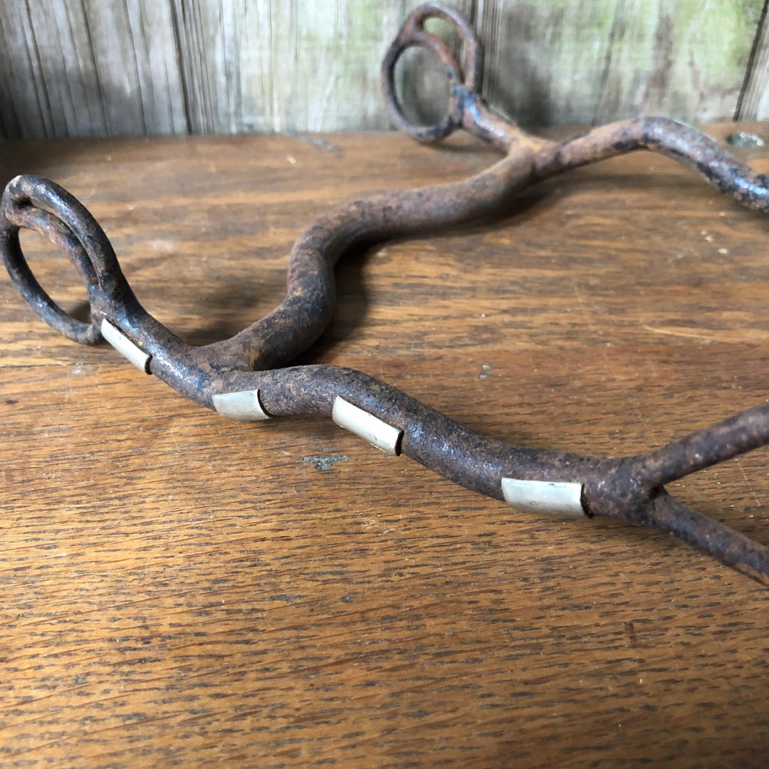 Antique Curb Bit With Silver Trim - Rustic Primitive Ranch Decor - Etsy