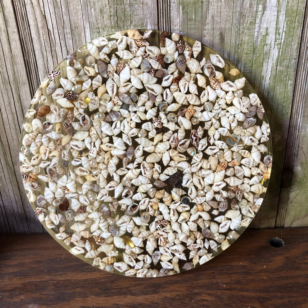 Vintage Lucite Trivet With Miniature Shells Beach House Decor - Etsy