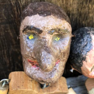 Antique Paper Mache and Jointed Wood Puppet Marionettes - Primitive ...