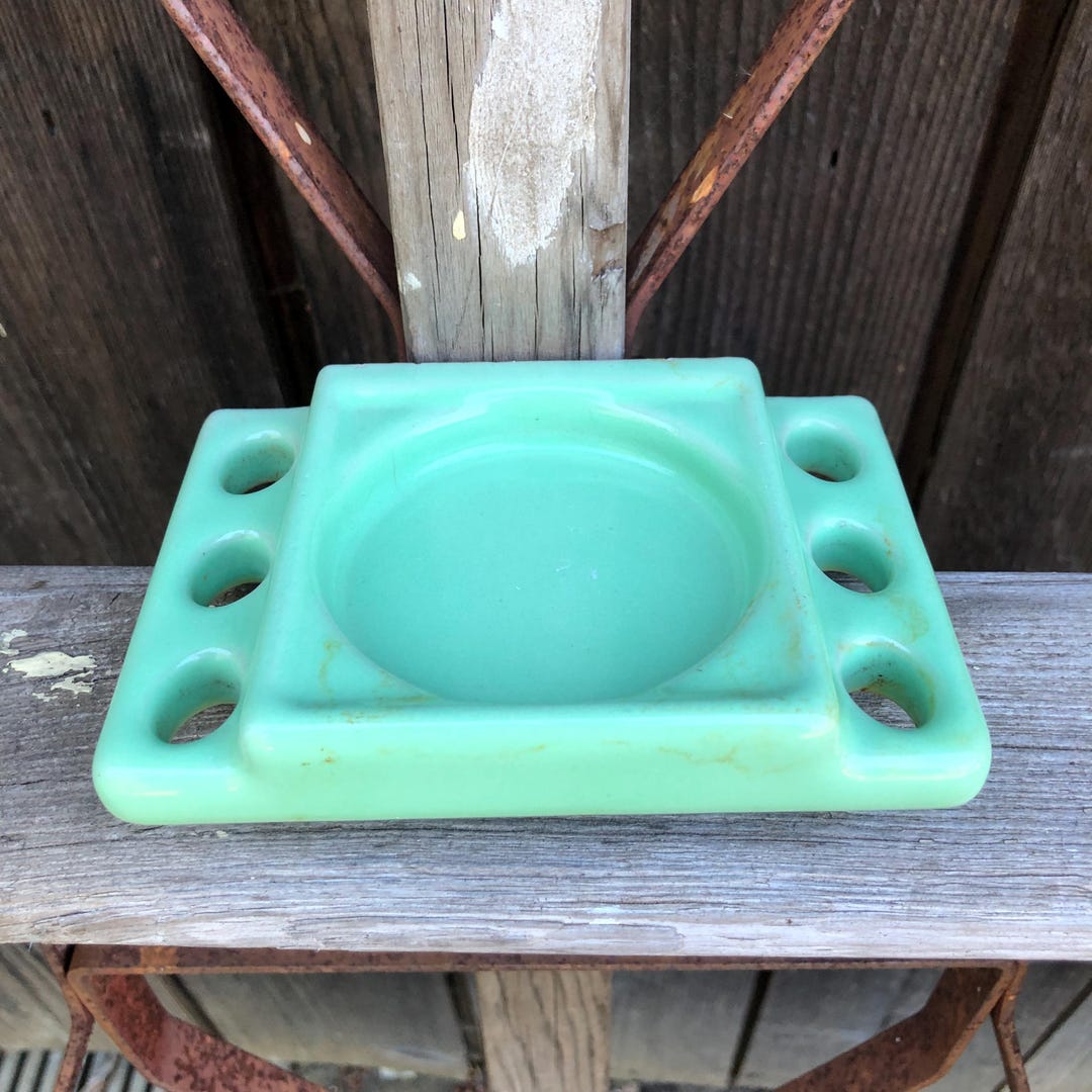Antique Porcelain Wall Mount Toothbrush Cup Holder Jadeite Sea Green - Etsy