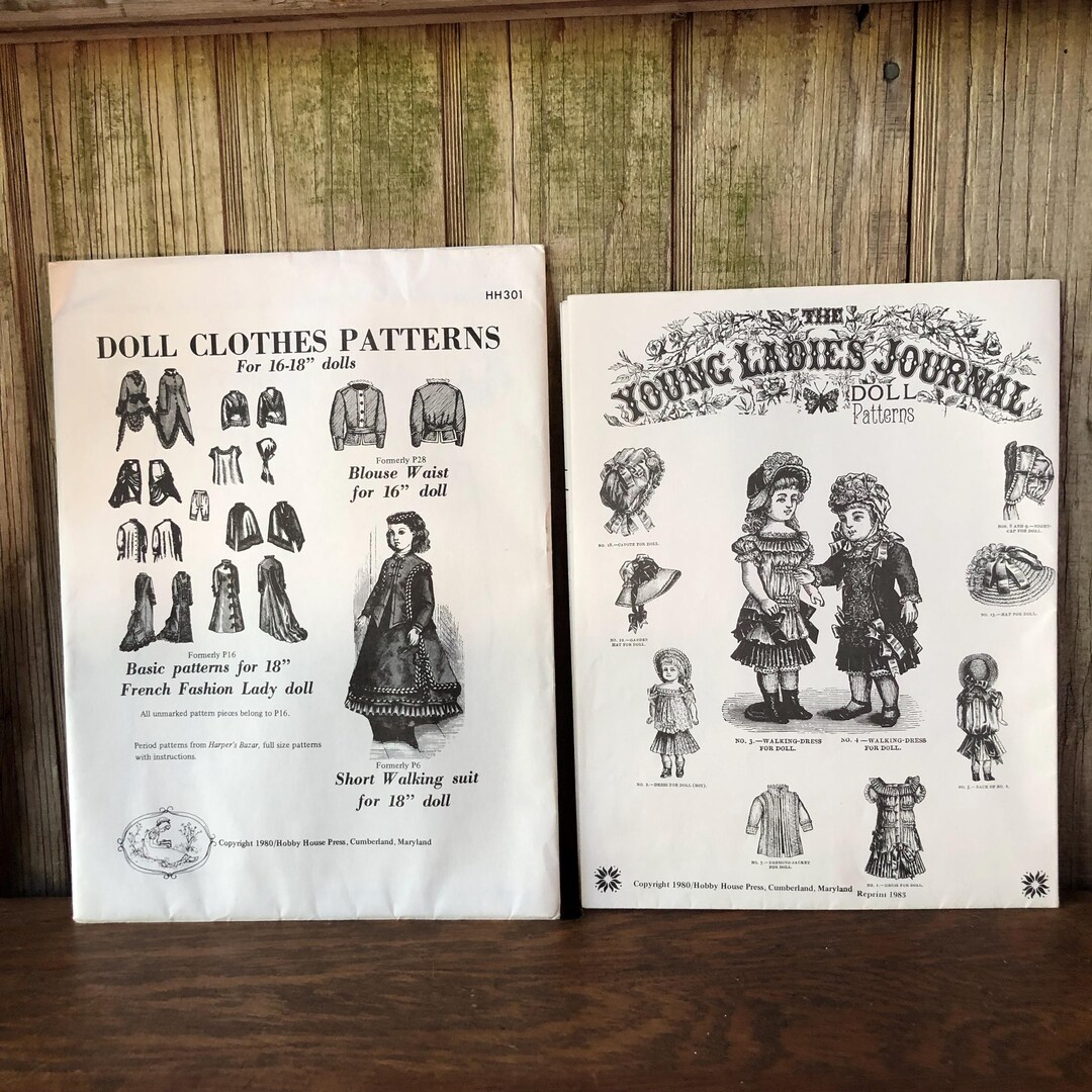 Victorian Doll Clothing Patterns - Hobby House Press Reproductions - Etsy