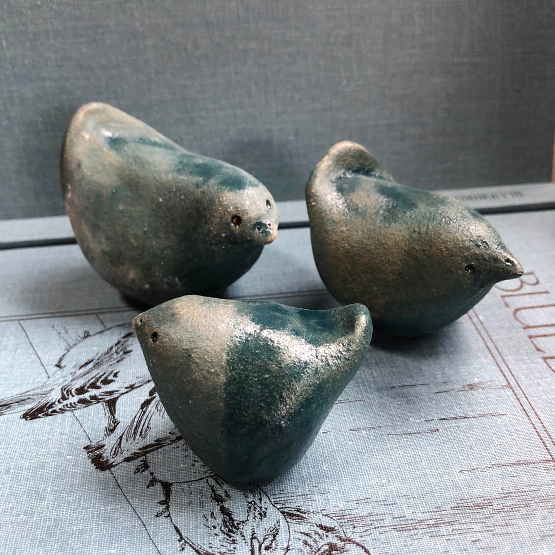 Clay Bluebird Trio Studio Pottery Birds - Etsy
