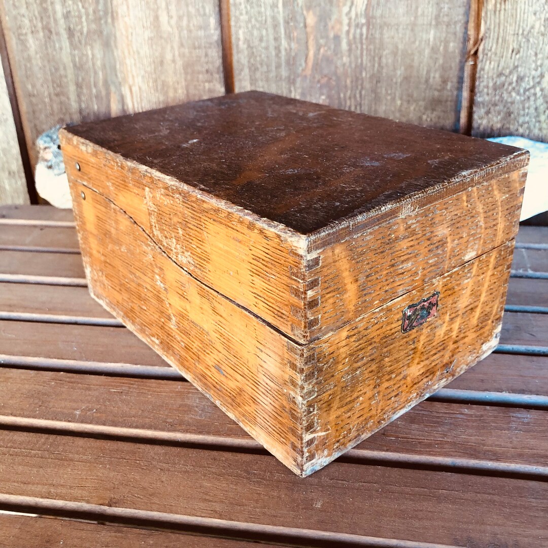 Antique Wood / Card Catalog File Box by Weis - Etsy