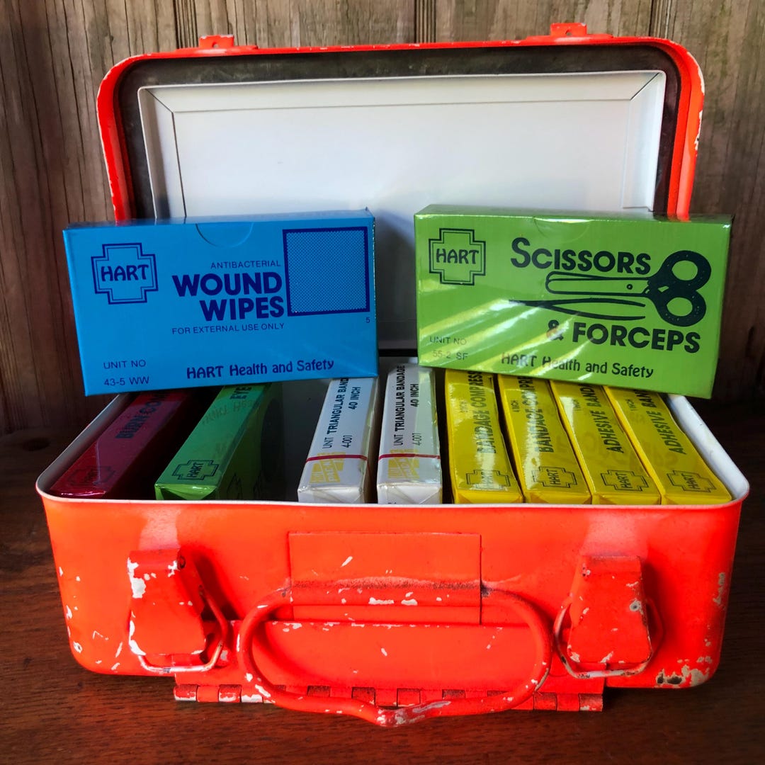 Vintage Metal Wall Mount First Aid Kit With Old New Stock Supplies - Etsy