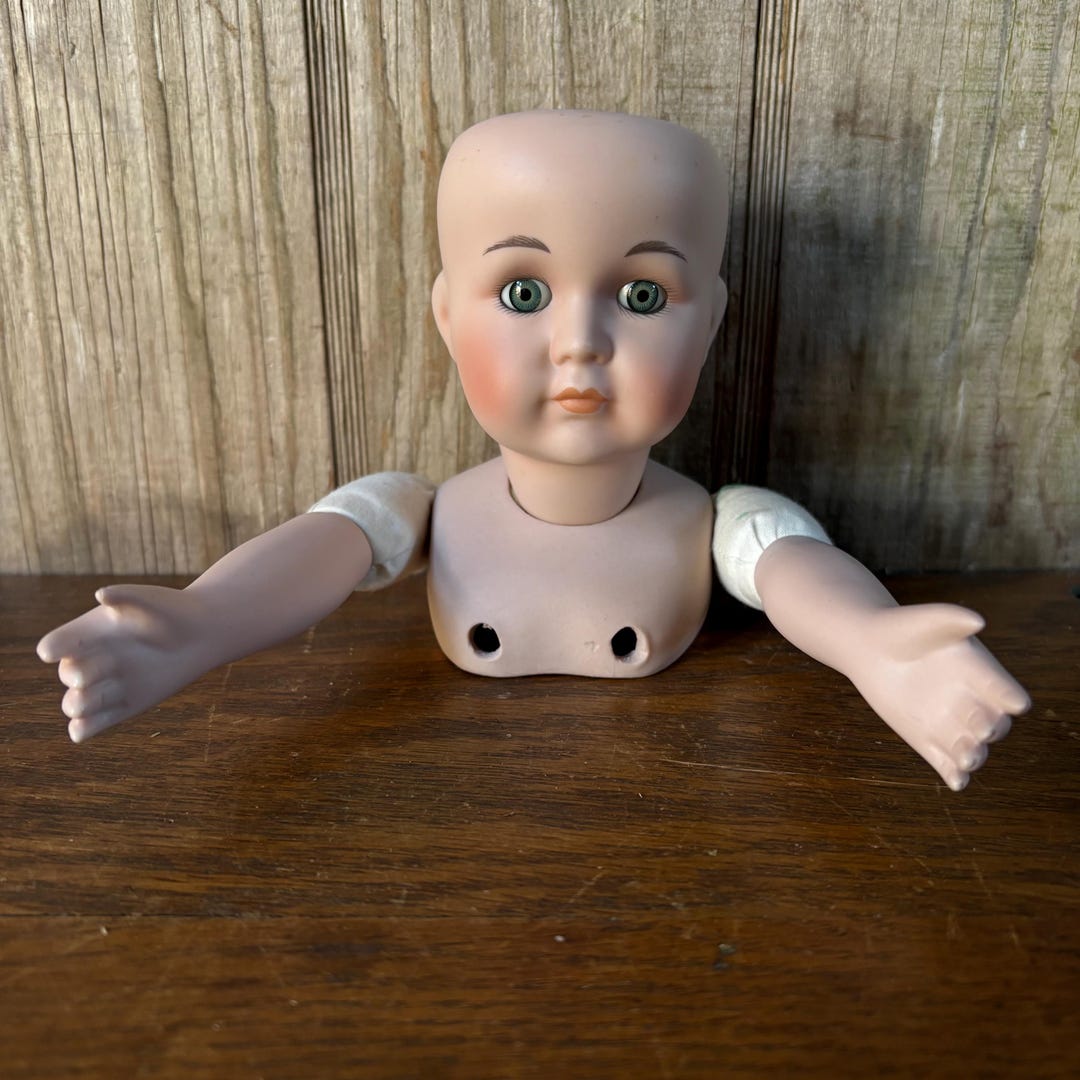 Vintage Porcelain Bisque Doll Head With Moveable Arms - Altered Art - Etsy