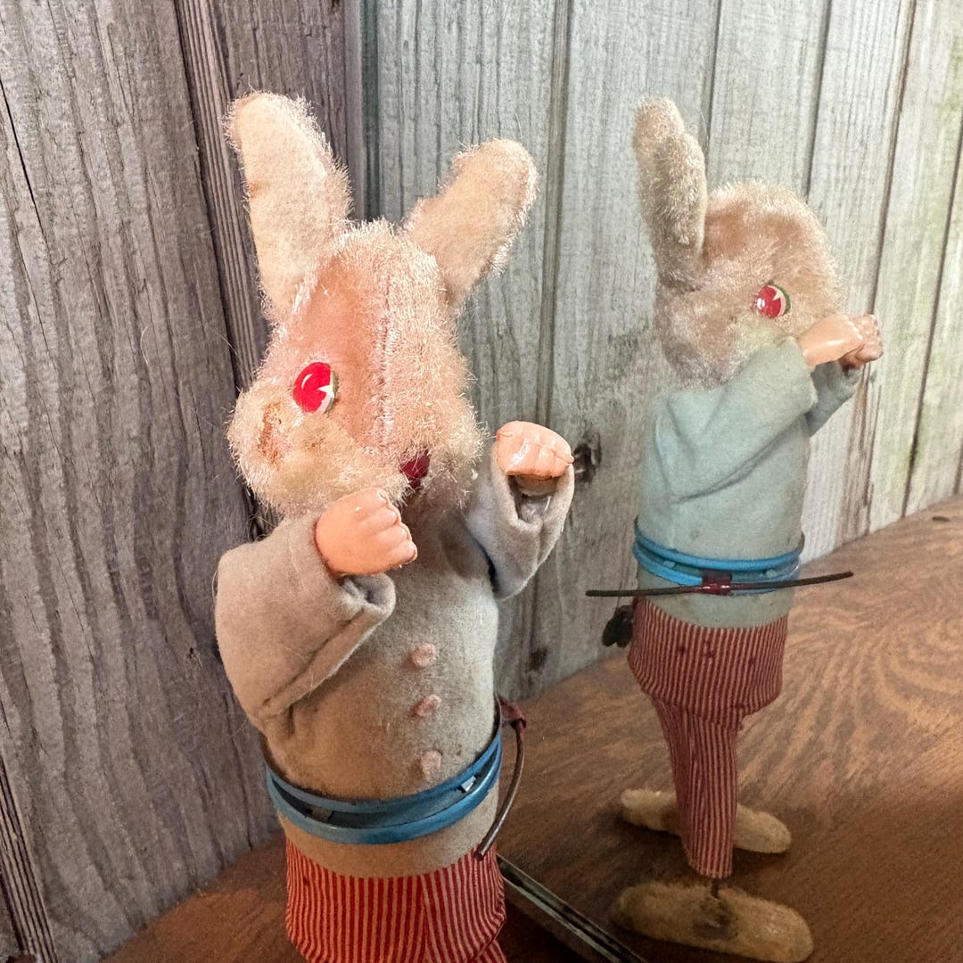 Vintage Mechanical Hula Bunny by Alps Toys - Dancing Rabbit - Etsy