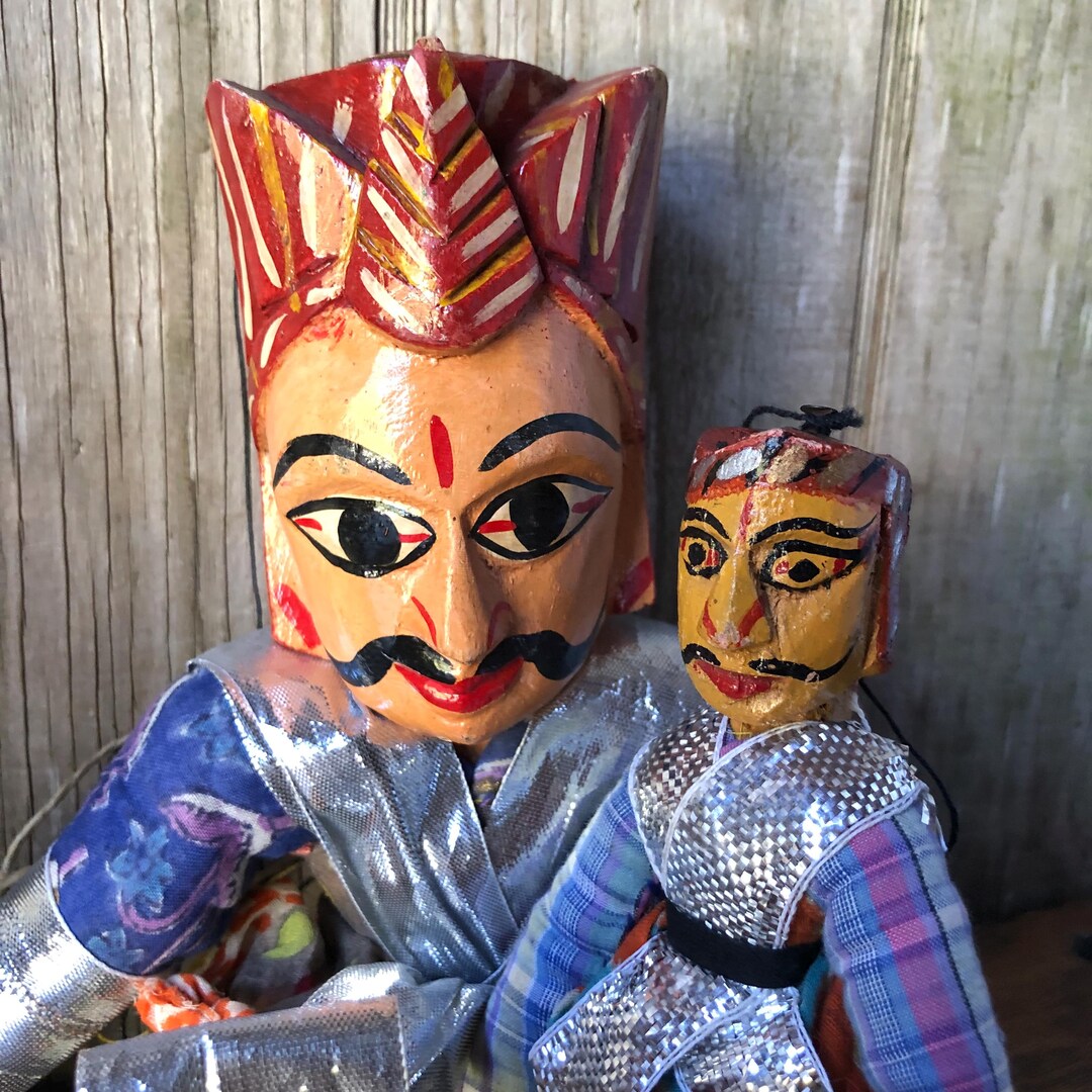 Vintage Wood & Fabric Puppets - Ramayana Sanskrit - Etsy