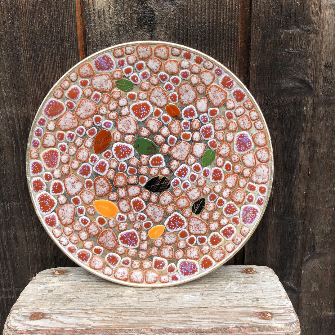 Large Mosaic Plate Platter Mid Century - Etsy