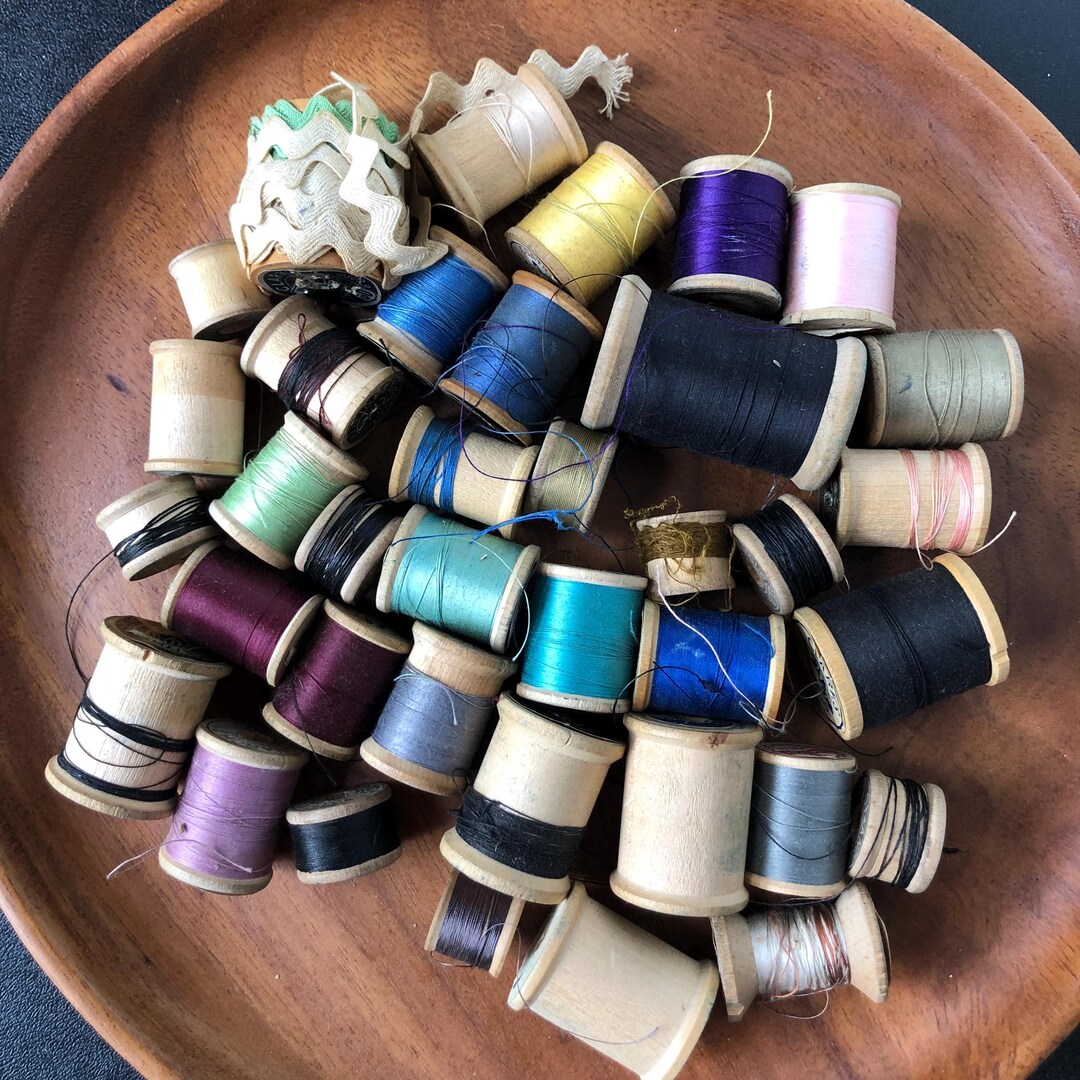 Vintage Wood Thread Spools - Variety of Sizes - Crafting Lot - Etsy