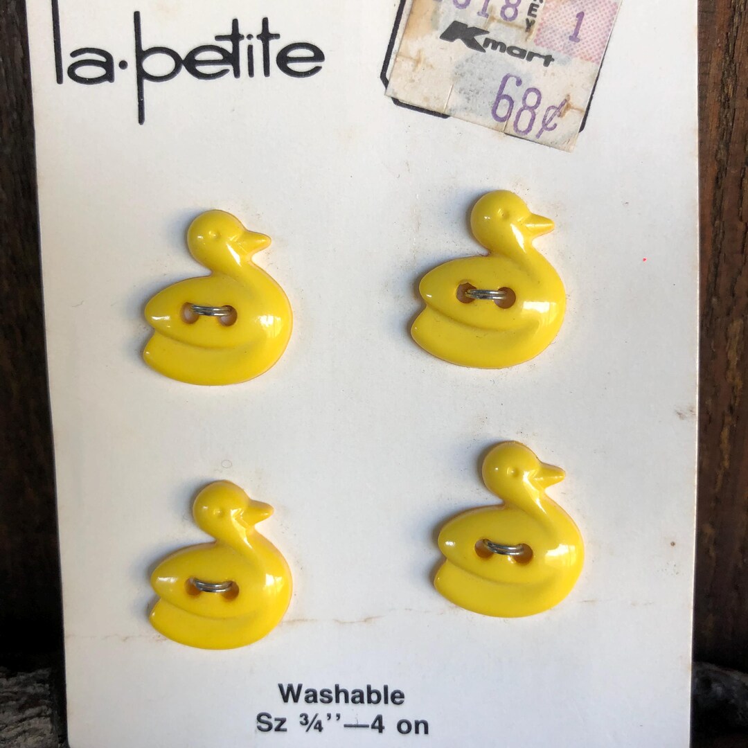 Vintage Little Rubber Ducky Buttons Yellow Lapetite for Kmart - Etsy
