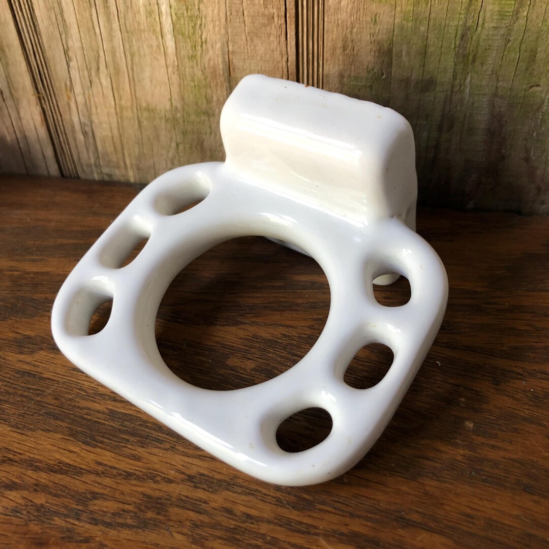 Antique Porcelain Wall Mount Toothbrush Cup Holder - Replacement ...