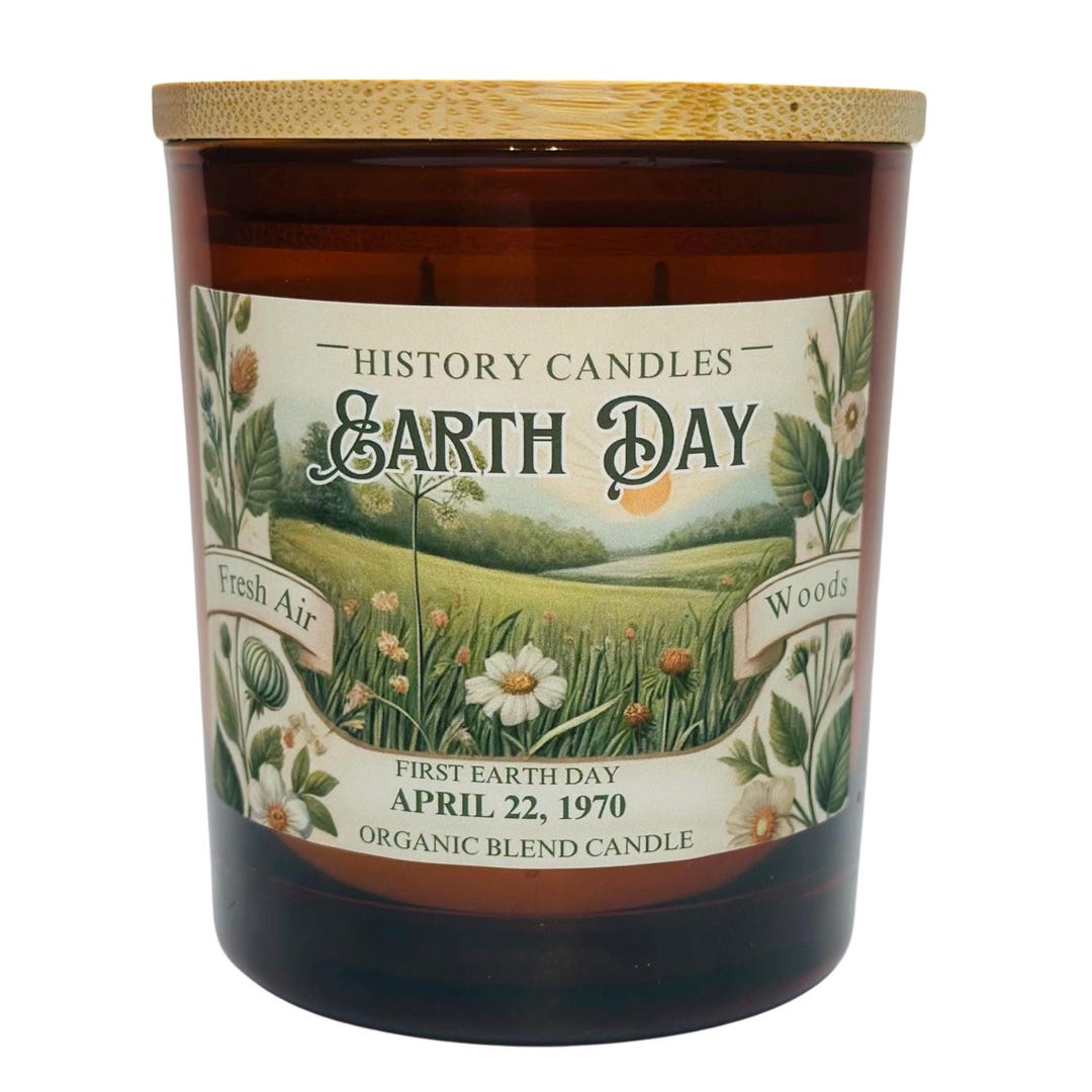 EARTH DAY Double Wick Candle Earth Day Gift Mahogany Woods Candle Free ...