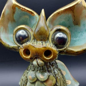 Yare Designs Pottery Dragon, Made in England, Green and Gold, Floral ...