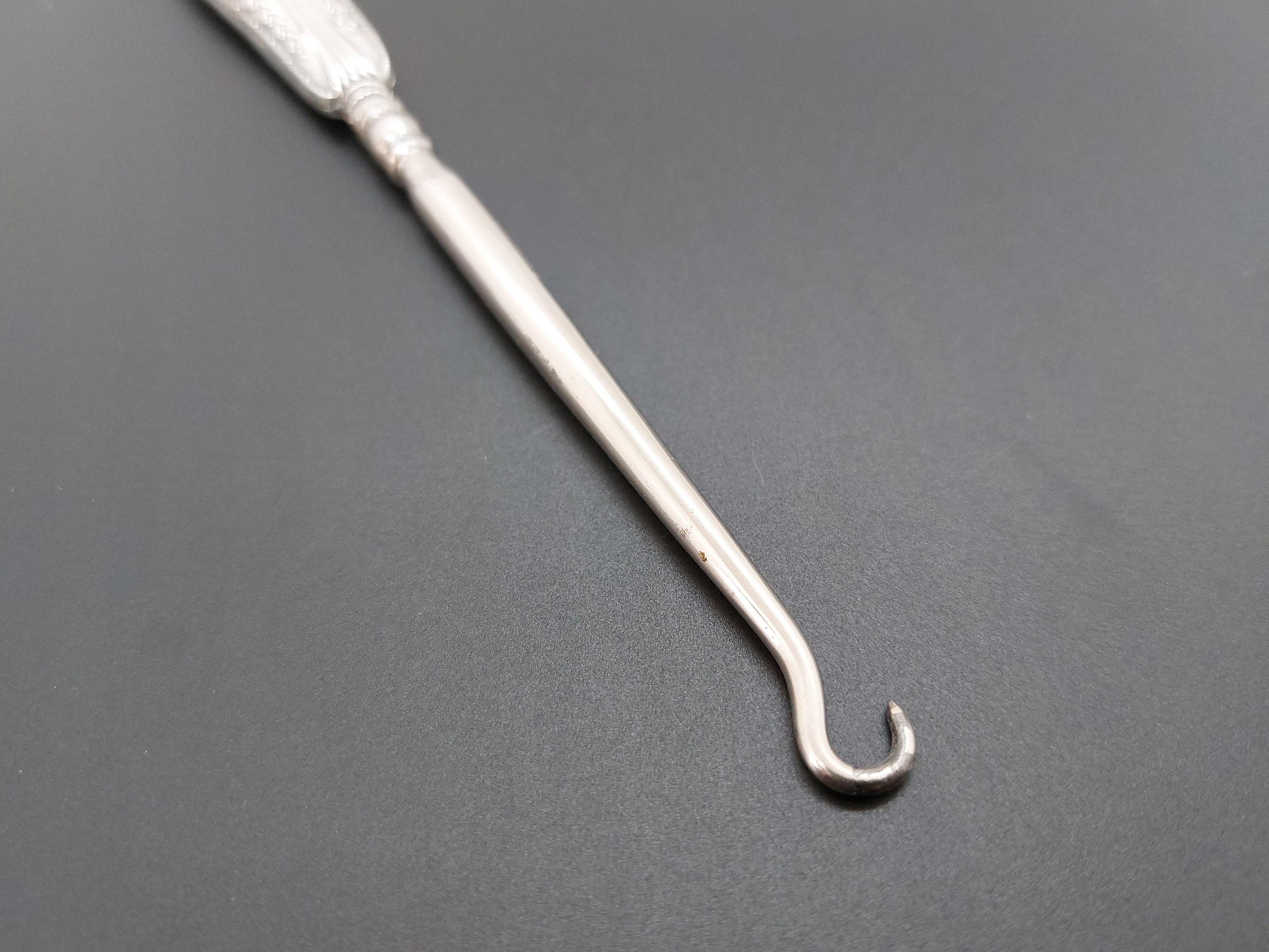 Antique 1911 Boot Button Hook, Sterling Silver Handle, Steel Hook, BPDC ...