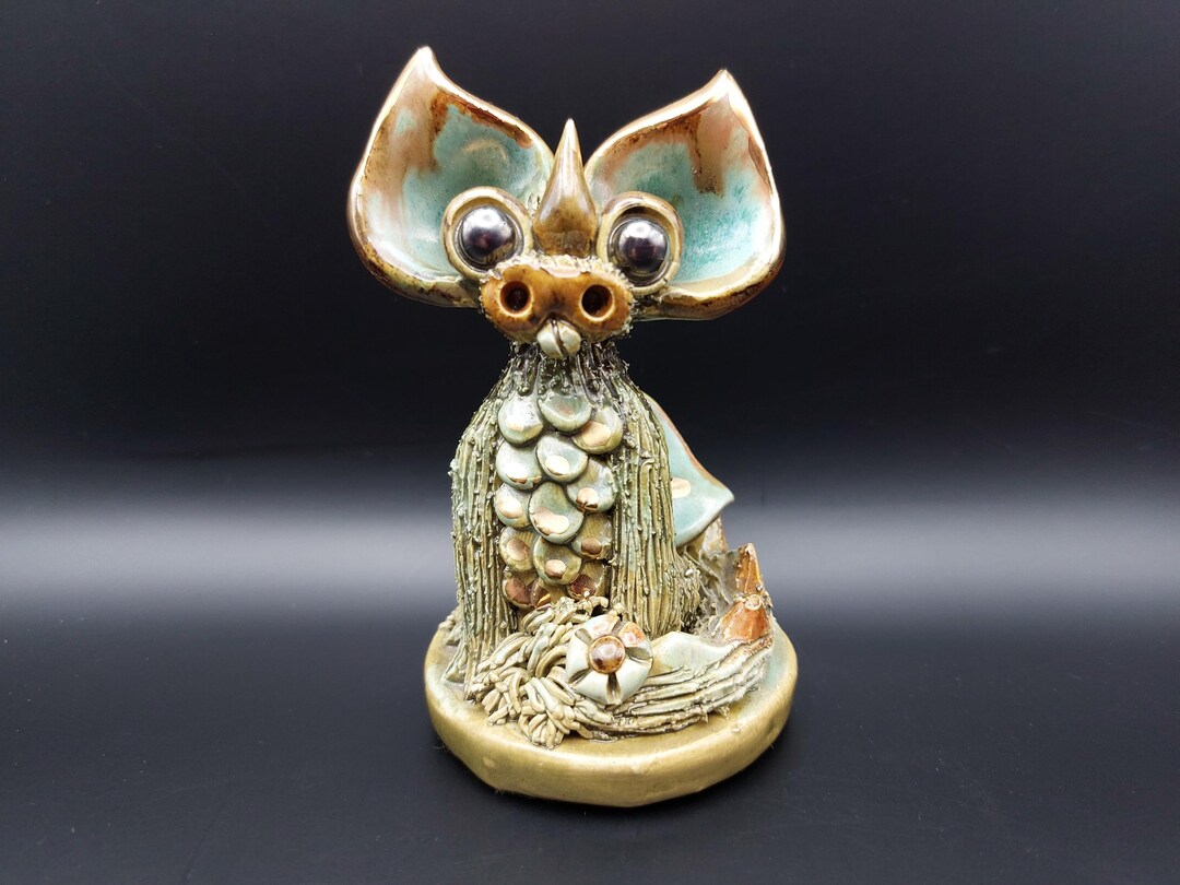 Yare Designs Pottery Dragon, Made in England, Green and Gold, Floral ...