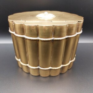 Regency Style Brass Box, Ribbed Design, Scalloped Edges, Hinged Lid - Etsy