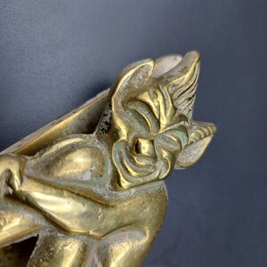Vintage Brass Imp Pixie Elf Door Knocker, Sitting on Mushroom ...