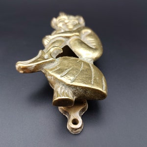 Vintage Brass Imp Pixie Elf Door Knocker, Sitting on Mushroom ...