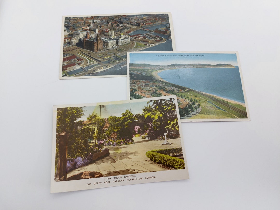 3 Vintage Postcards, England and Wales, Colourized - Etsy