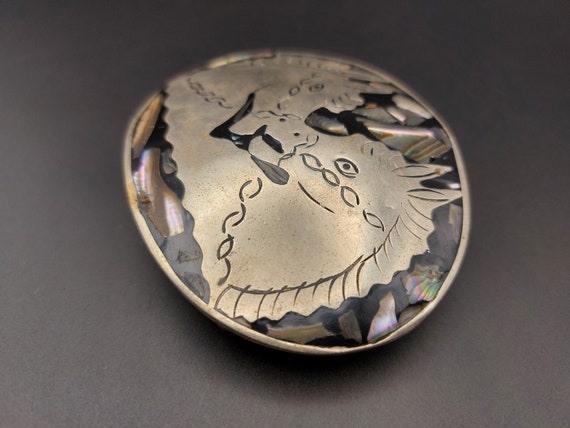 Large Mexican Alpaca belt buckle, horse motif with ab… - Gem