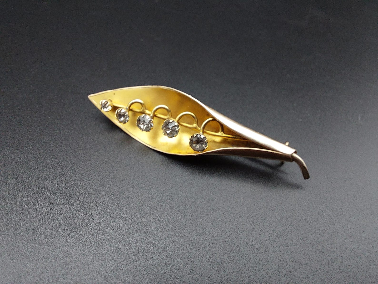 Antique 1896 9k Gold Brooch, Lily of the Valley With Paste Stones, by ...