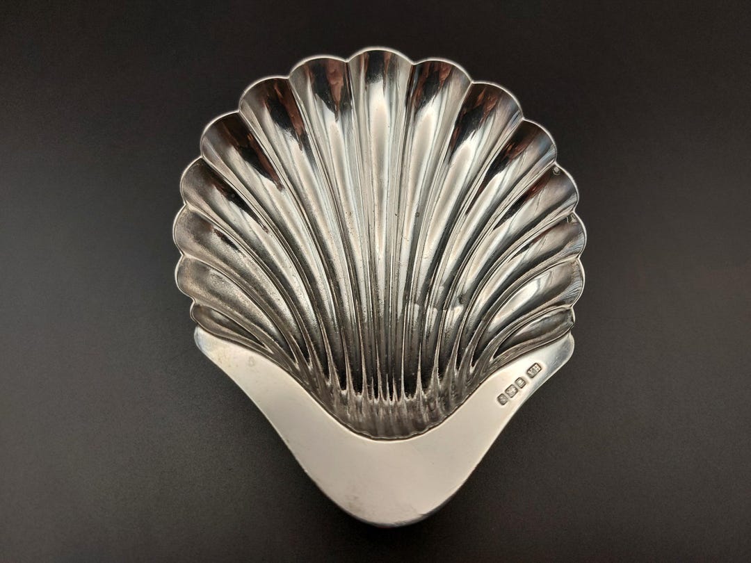 1911 Sterling Silver Seashell Butter Dish, Made by Atkin Brothers in ...