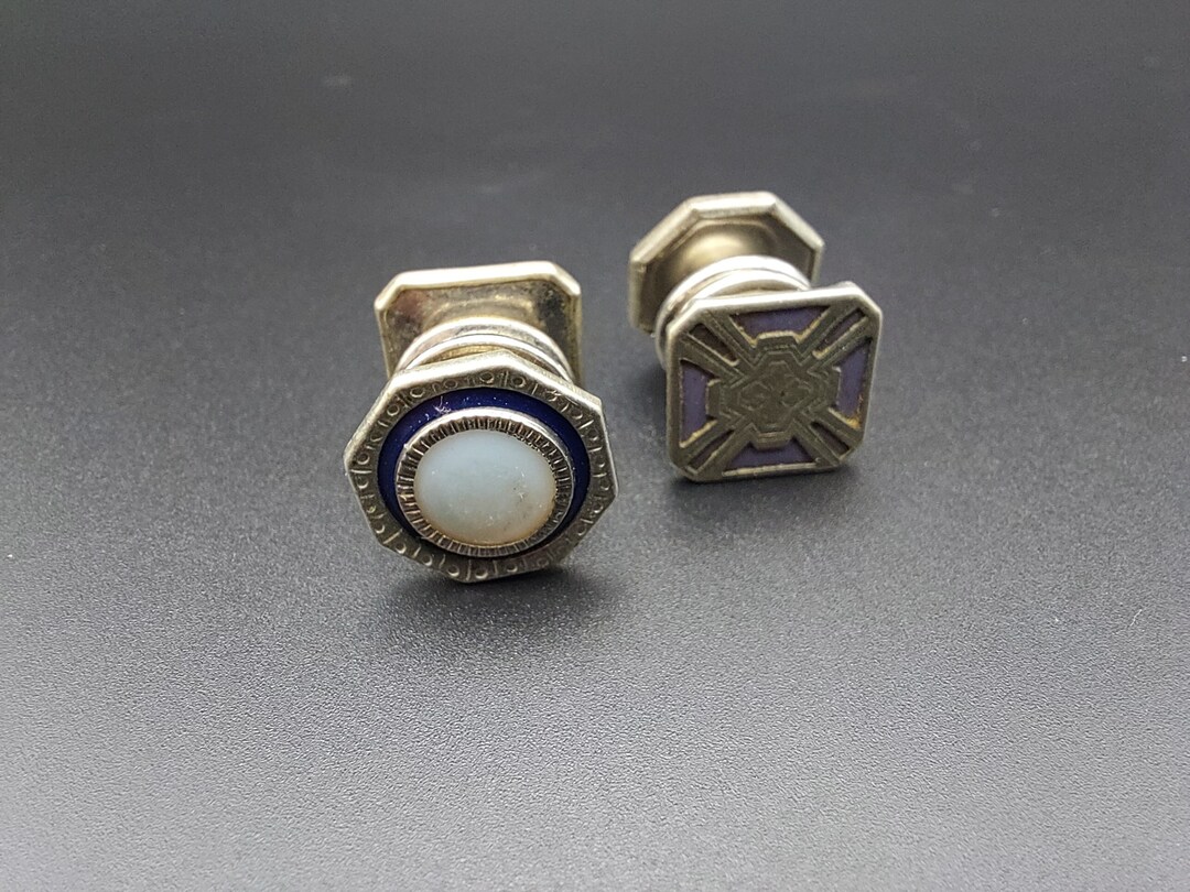 Art Deco Snap Cufflinks, Mixed and Matched, Mother of Pearl and Baby ...