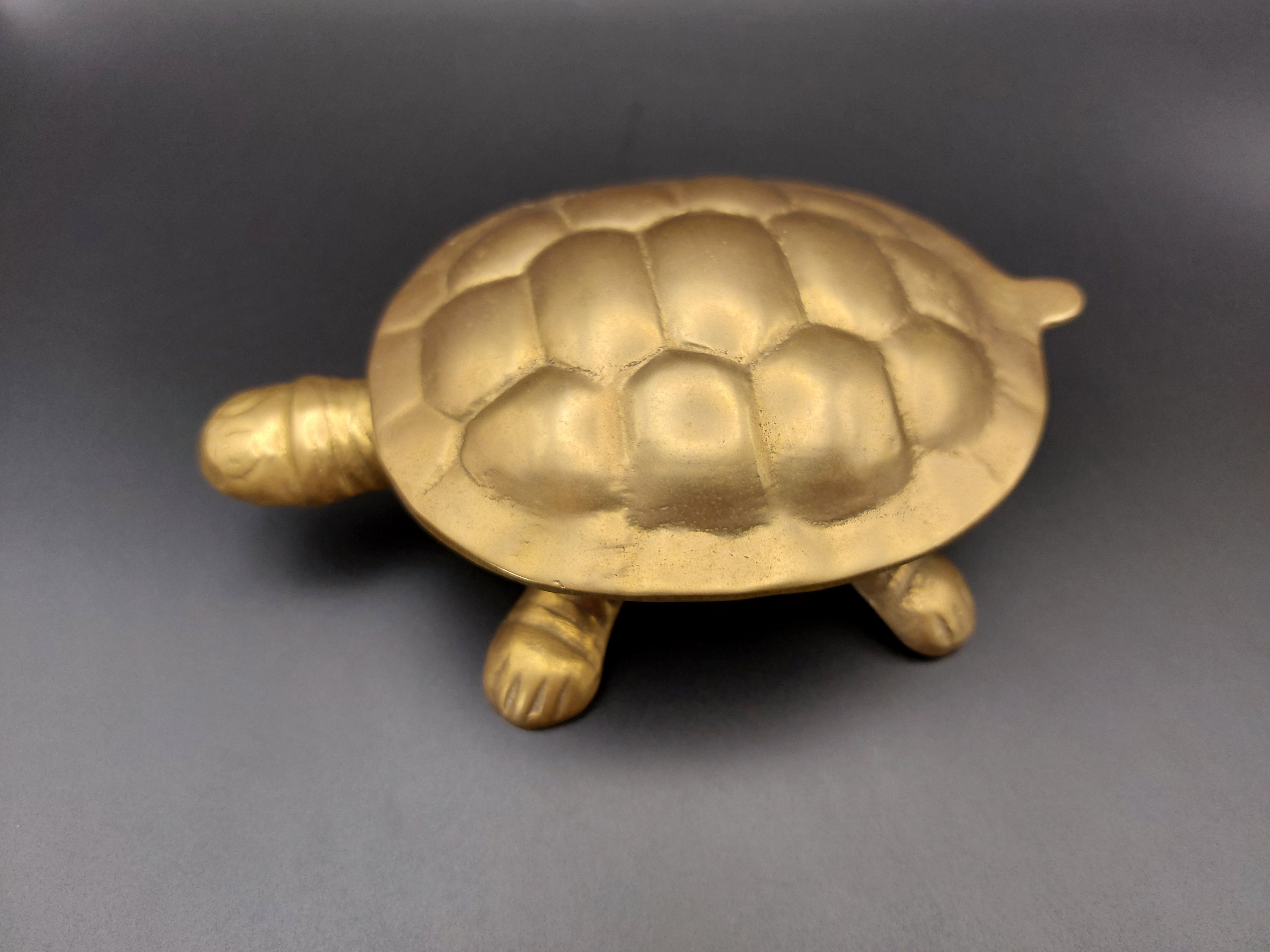 Vintage Brass Turtle Box, Made in India, Trinket Dish With Lid - Etsy