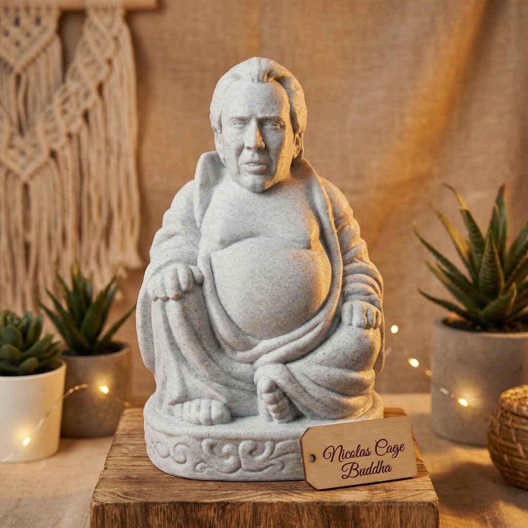 Buddha Cage Desk Toy - Nicolas Cage 3D Statue - Etsy
