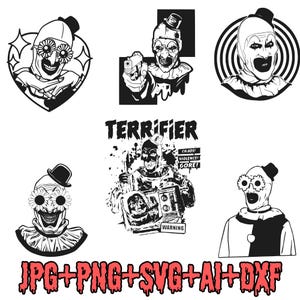 40 Terrifier SVG Bundle for Cricut & Silhouette Horror Movie Cut Files ...
