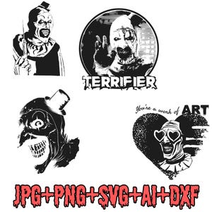 Terrifier SVG Bundle Horror Movie Designs for Cricut & Silhouette ...