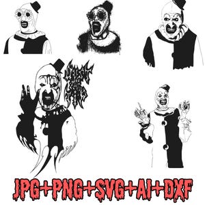 Terrifier SVG Bundle Horror Movie Designs for Cricut & Silhouette ...