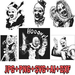 Terrifier SVG Bundle Horror Movie Designs for Cricut & Silhouette ...