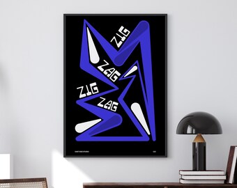 Zig Zag Poster - Etsy
