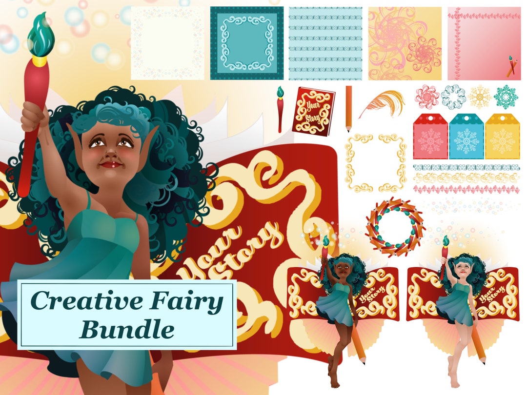Creative Fairy Clipart Bundle of 25 Images, With Design Elements ...