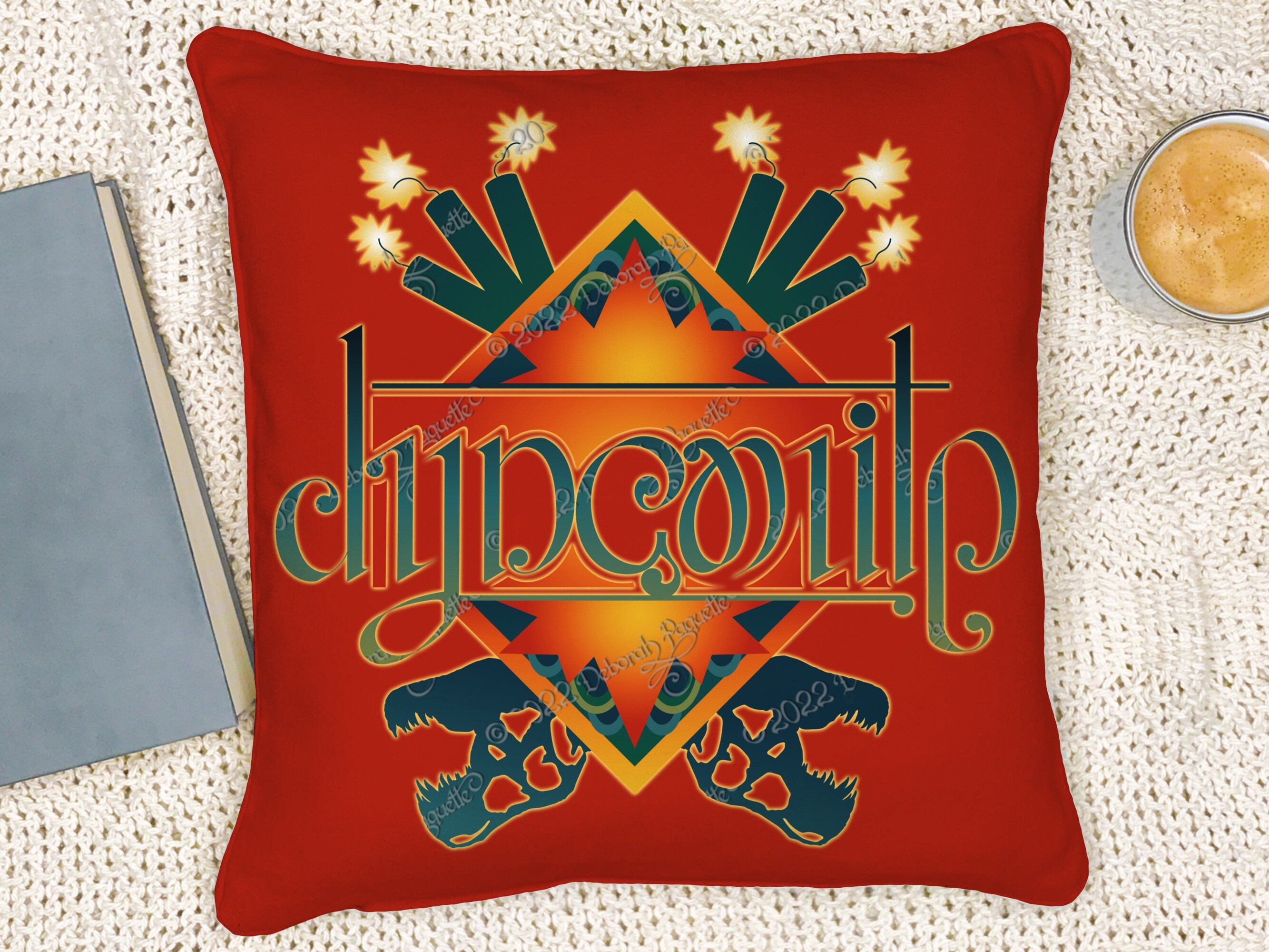 Dynamite Dinosaur Clipart Ambigram, Funky Wall Art, Dinosaur Skeleton ...