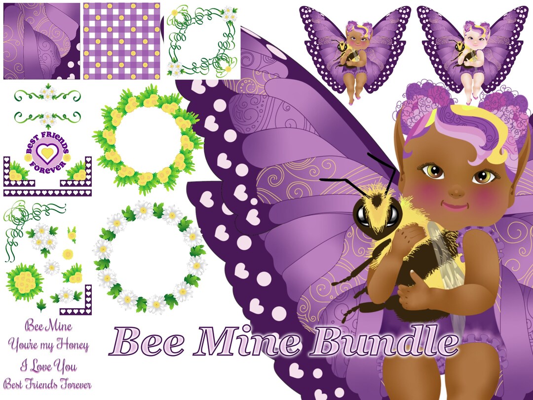 Bee Mine Fairy Clipart Bundle Including Bee Clipart, Fairy Stickers ...