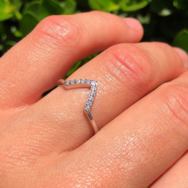 Chevron Wedding Band - Etsy