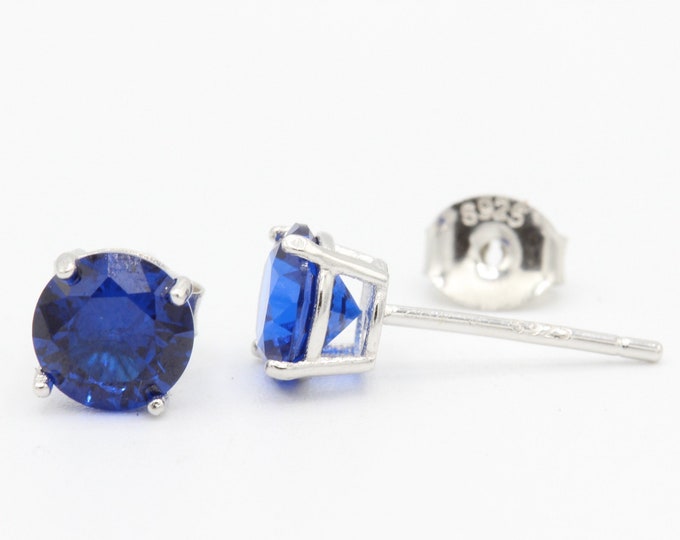 Bright Electric Blue Earrings, Cobalt Blue Translucent Glass Studs ...