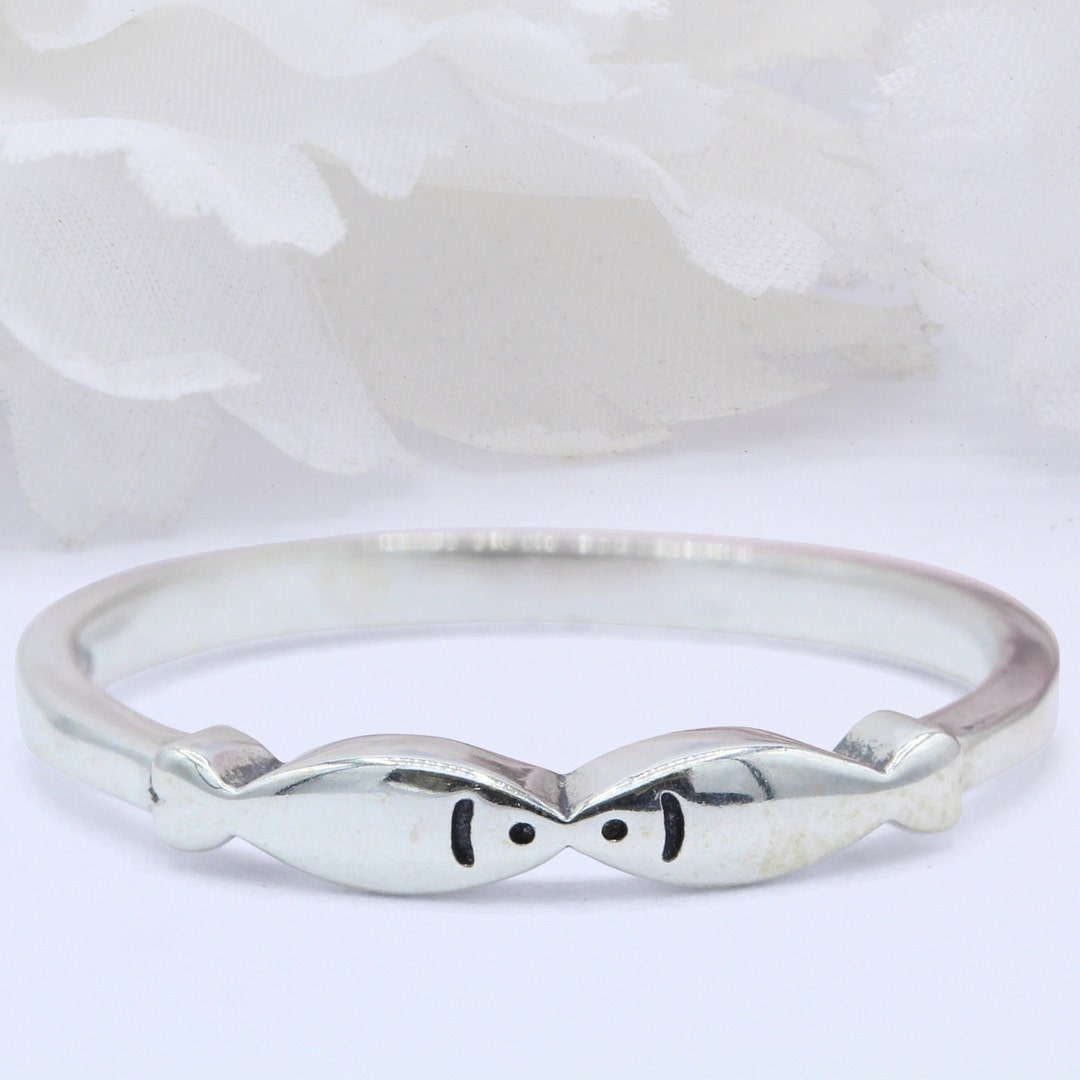 3mm Filigree Swirl Celtic Fish Band Ring 925 Sterling Silver Band ...