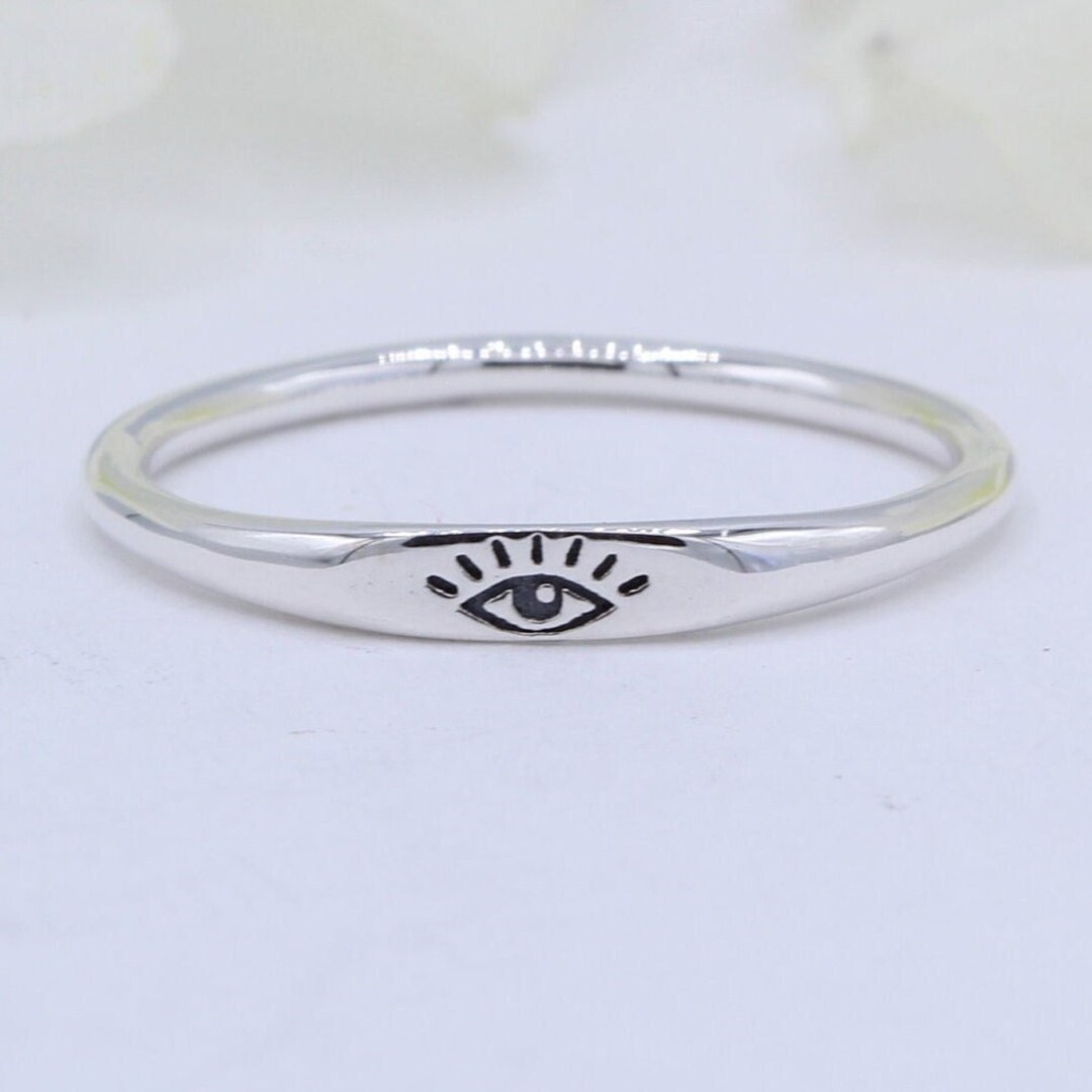 Oxidized Sterling Silver Eye Band Ring, Celtic Thumb Ring - Etsy