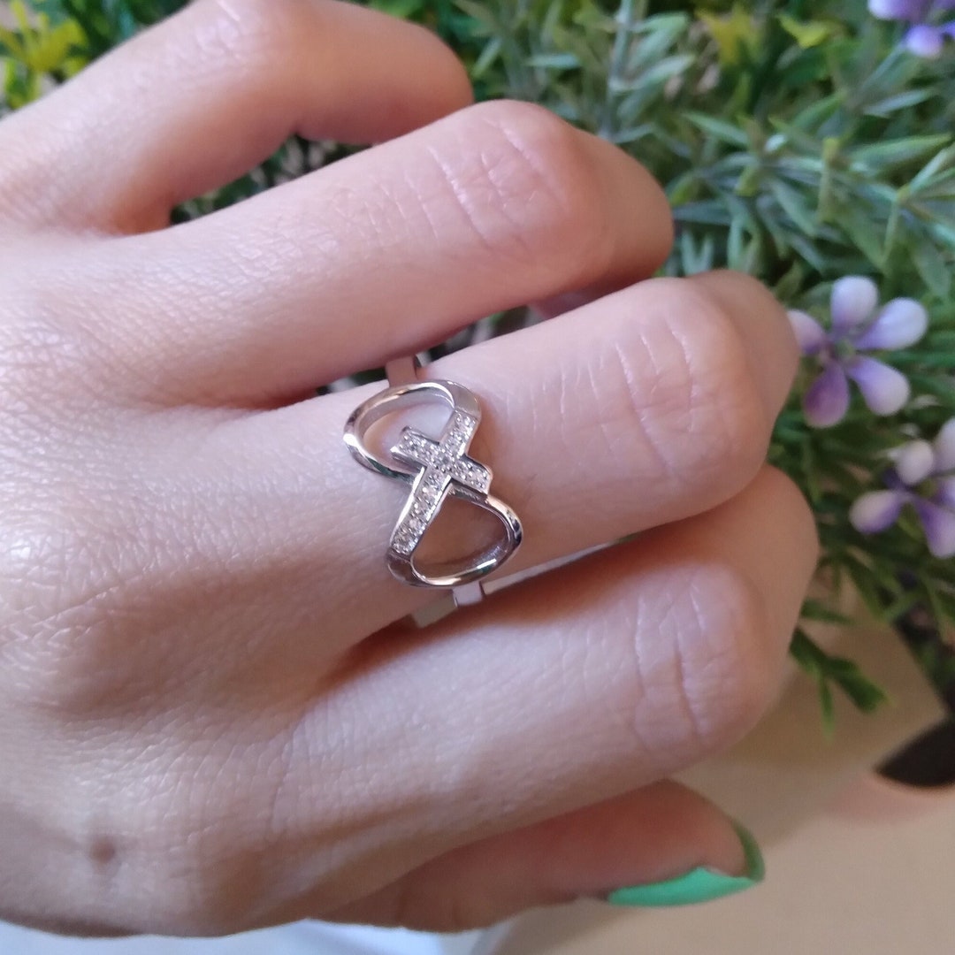 9mm Cross Infinity Round Ring Engagement Wedding Band Trendy Design ...